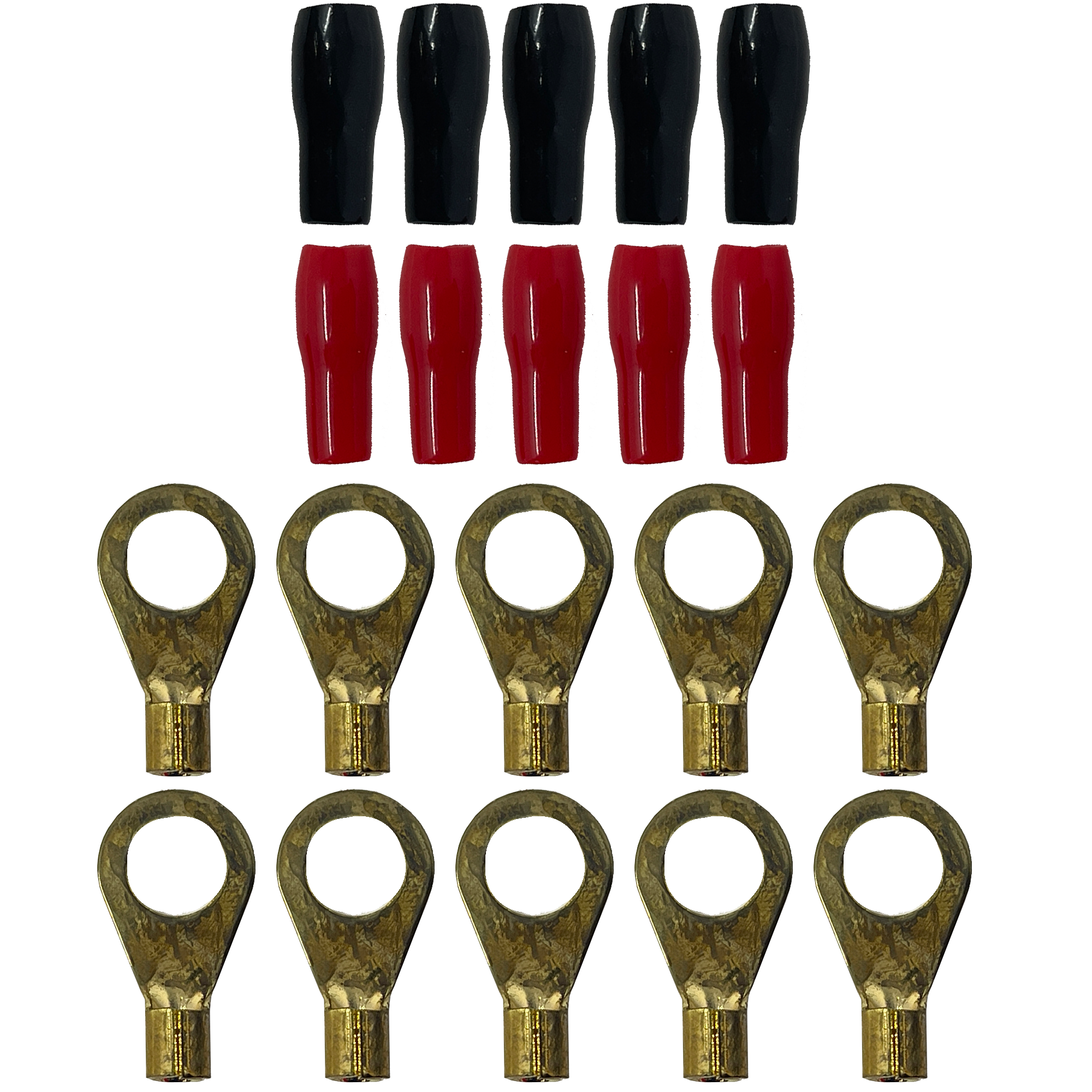 Elite Audio EA-RT10GA 10-Pack 10 Gauge Gold Plated Ring Terminals with